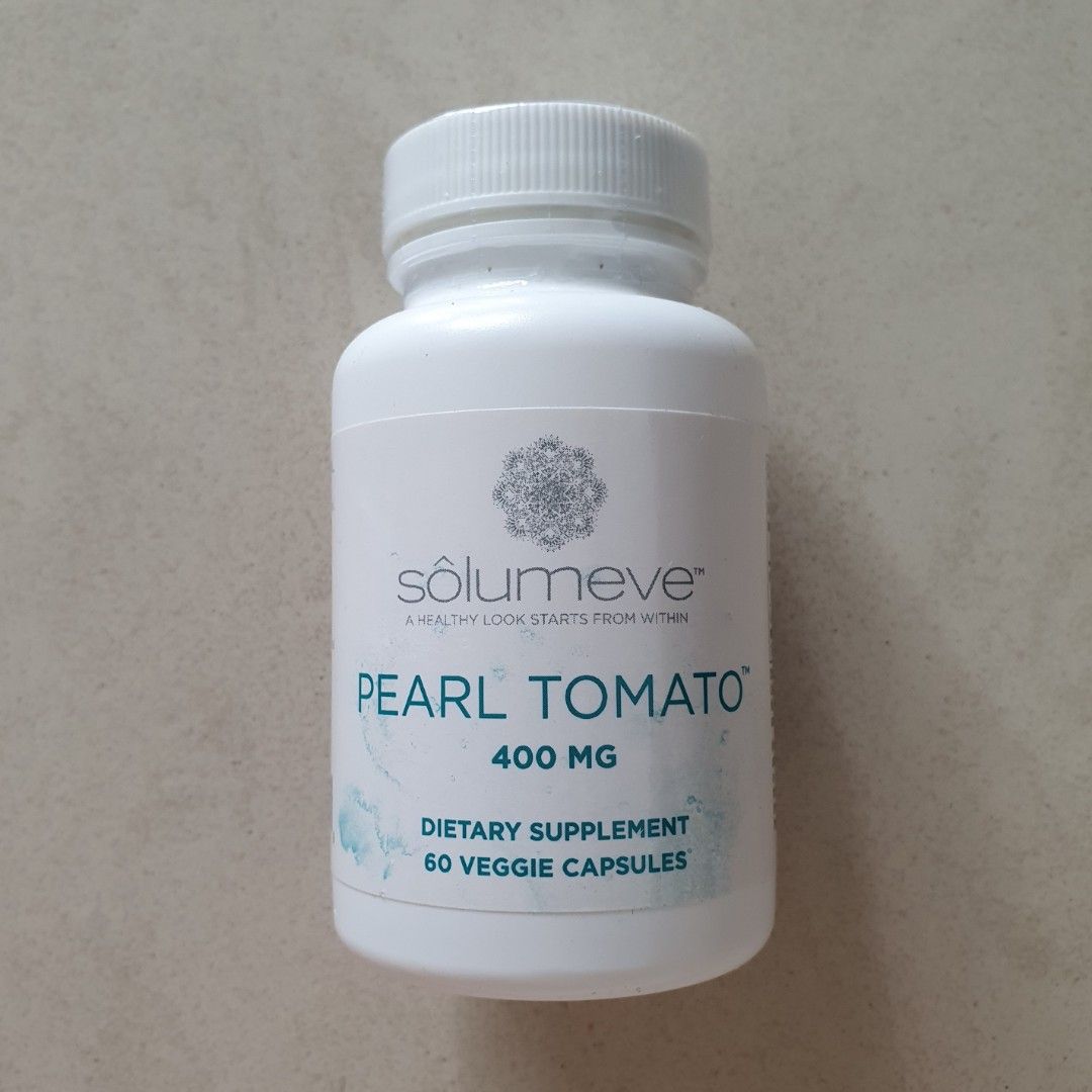 Solumeve Pearl Tomato Whitening Supplement 400mg 60 Veggie Capsules ...