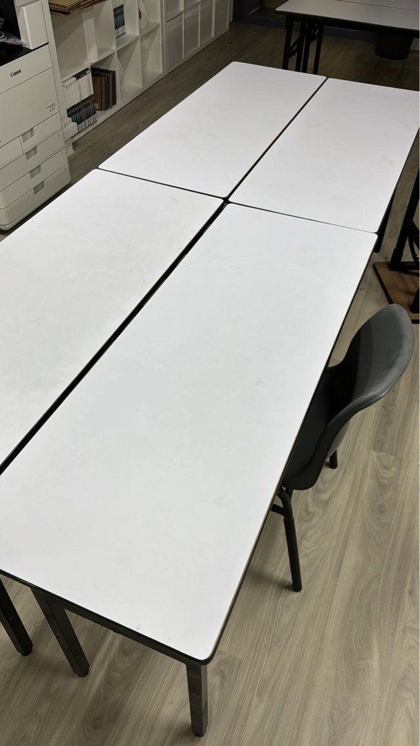 Study Table - white and rectangle, Furniture & Home Living, Furniture ...