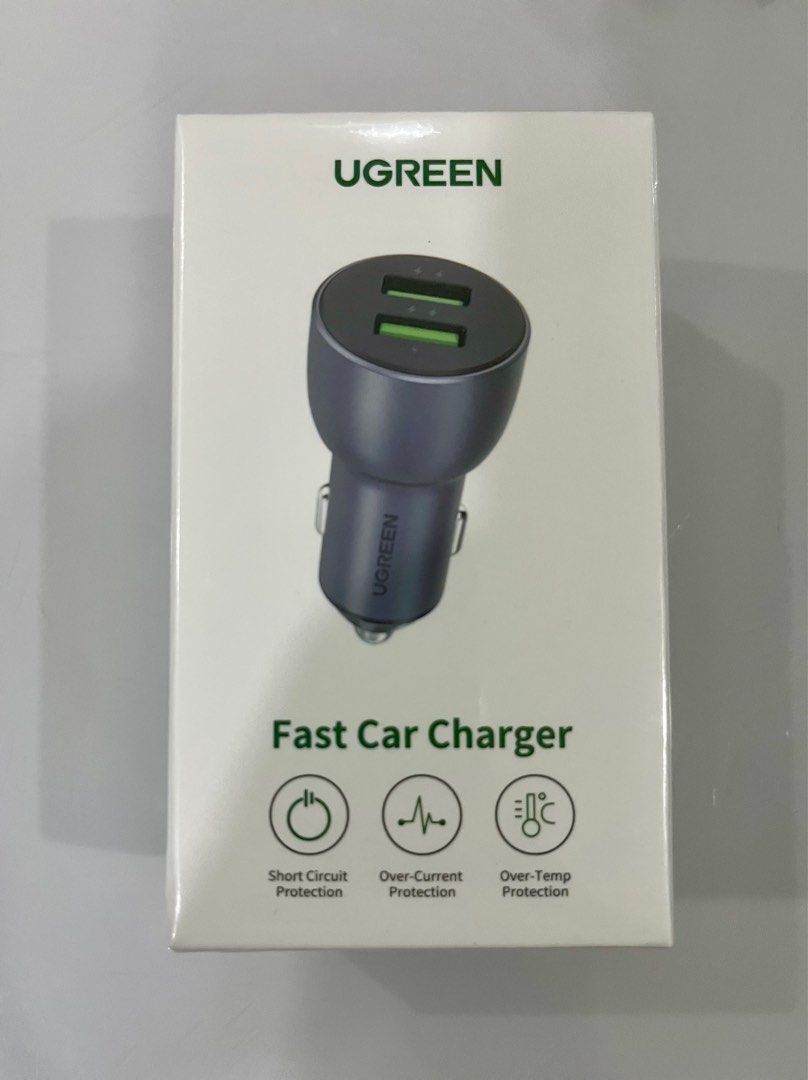 Ugreen 36W car charger dual USB port, Mobile Phones & Gadgets, Mobile ...