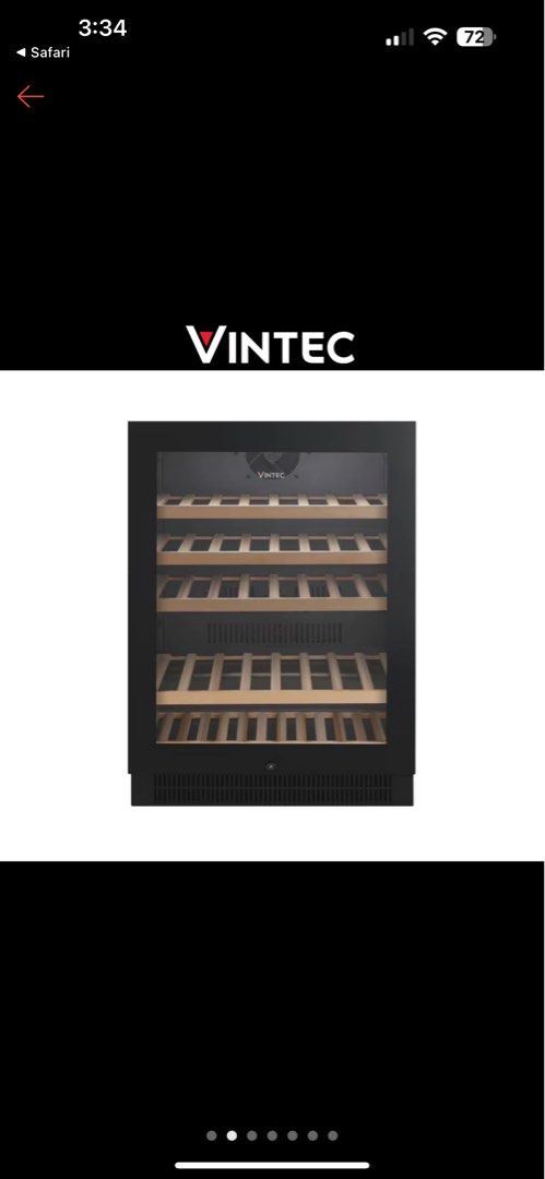 Vintec VWD050SBA-X Dual Zone Wine Cabinet - 50 Bottle, TV & Home Appliances, Kitchen Appliances ...