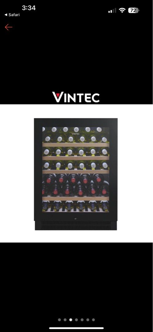 Vintec VWD050SBA-X Dual Zone Wine Cabinet - 50 Bottle, TV & Home Appliances, Kitchen Appliances ...