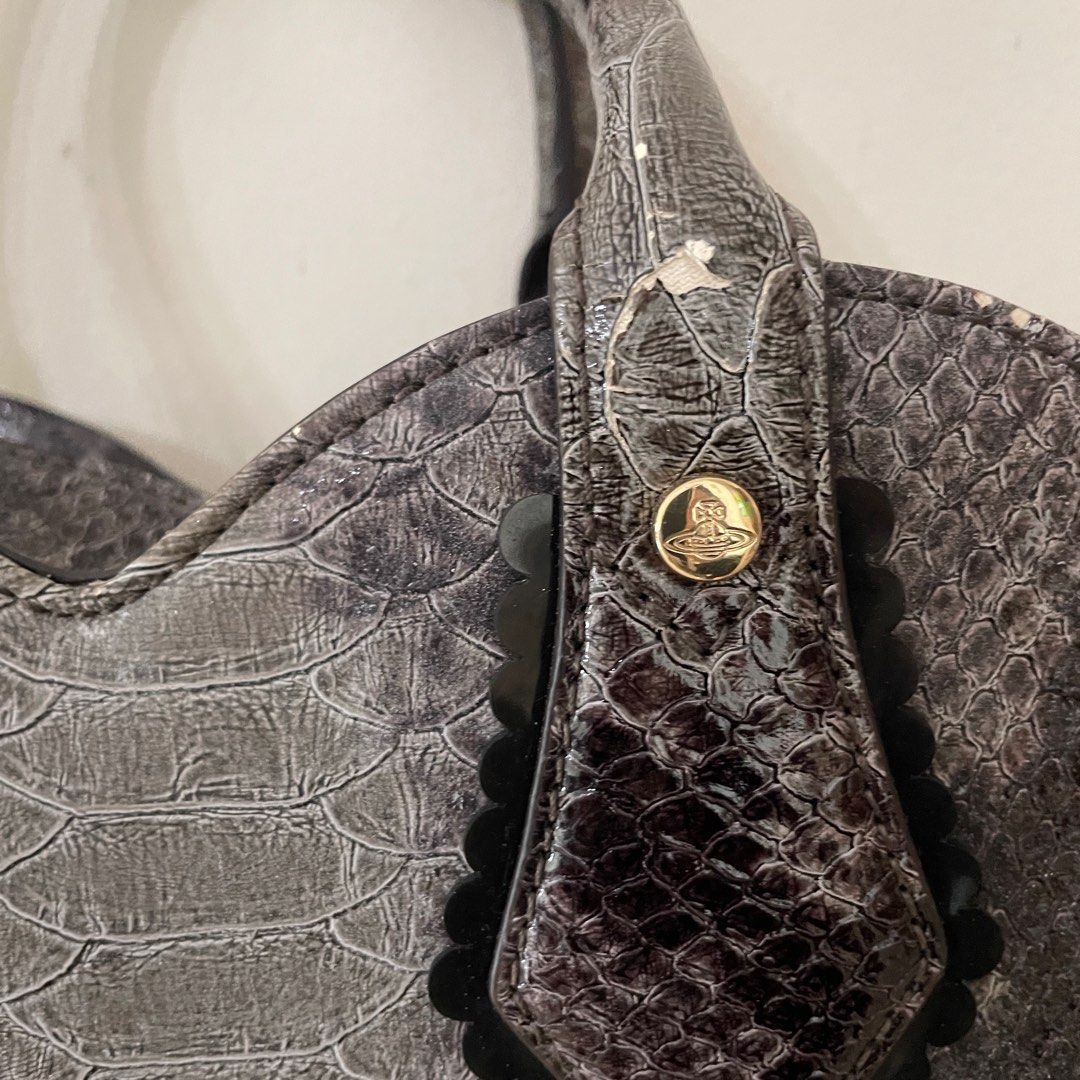 Vivienne Westwood Python Print Heart Handbag, Women's Fashion, Bags ...