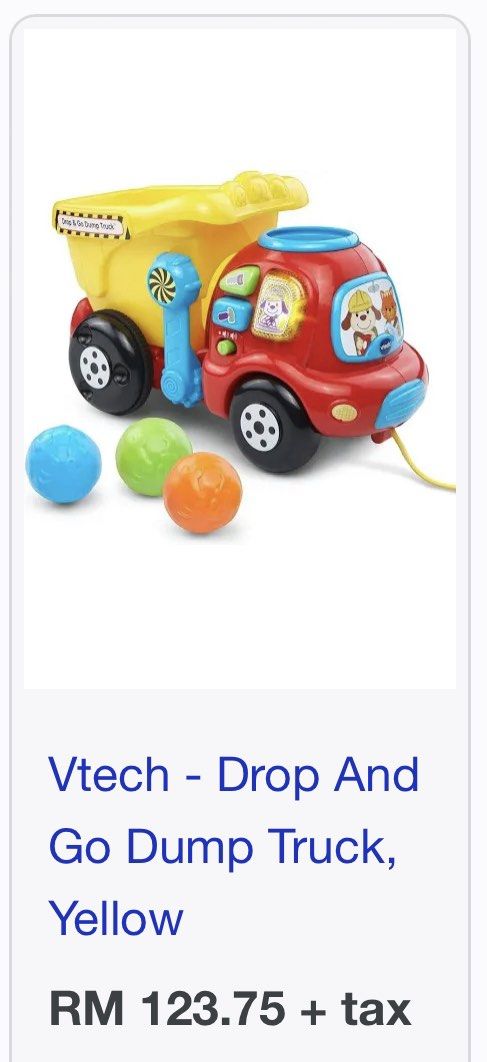 VTech Drop and Go Dump Truck, Yellow, Hobbies & Toys, Toys & Games on ...