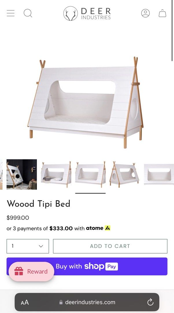 Wood Tipi Bed, Furniture & Home Living, Furniture, Bed Frames ...