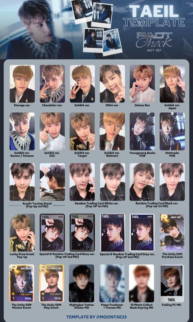 [wts 40/5ea] nct 127 taeil fact check smini pop up trading card selfie ...