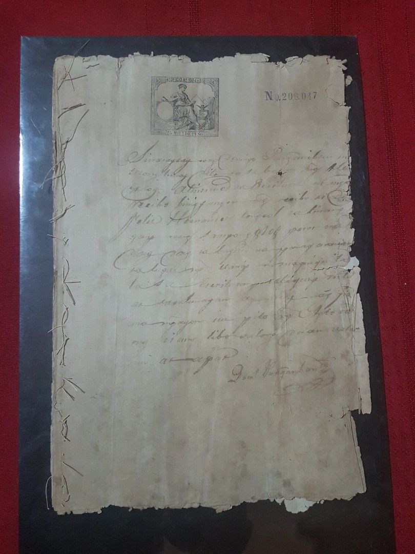 1884 FOUR PAGES PAPEL SELLADOS Antique Historical Philippine Document ...
