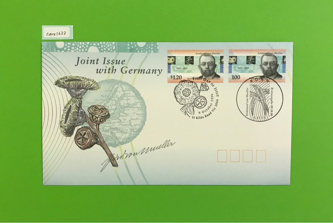 1996 Australia-Germany joint issue fdc, stamps from both countries ...