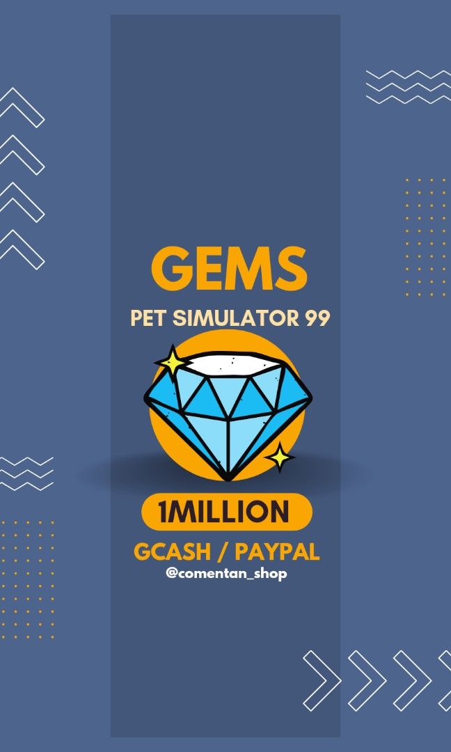 1MILLION GEMS / PET SIMULATOR 99 / PS99 / PETSIM99 /PET SIMULATOR ...