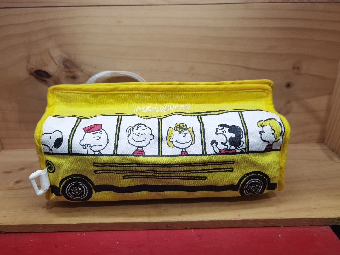 2017 Peanuts Snoopy and Woodstock School Bus Tissue Box, Furniture ...