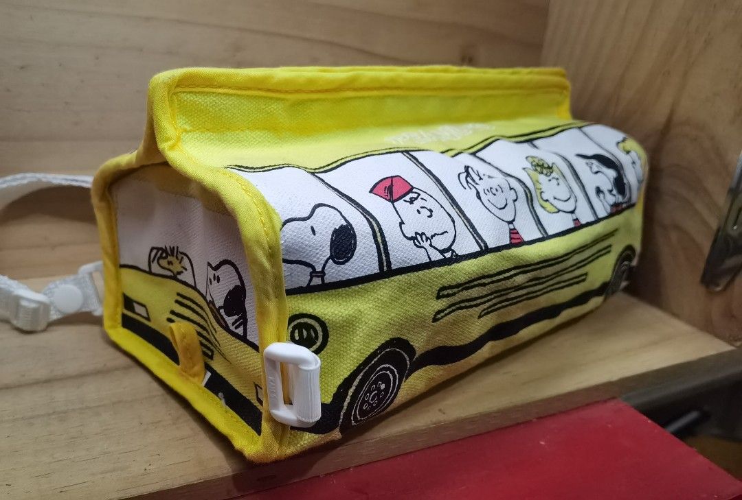 2017 Peanuts Snoopy and Woodstock School Bus Tissue Box, Furniture ...