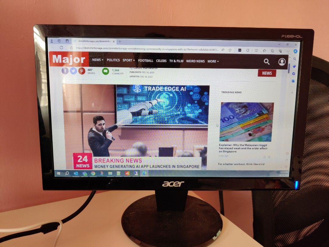 ACER P166HQL 16" LCD Monitor, Computers & Tech, Parts & Accessories ...