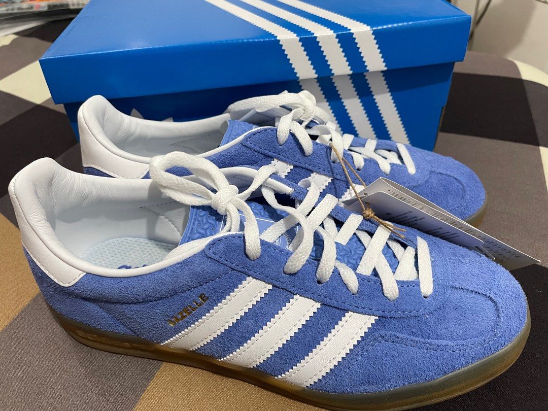 Adidas Gazelle Indoor Blue Fusion Gum, Women's Fashion, Footwear ...