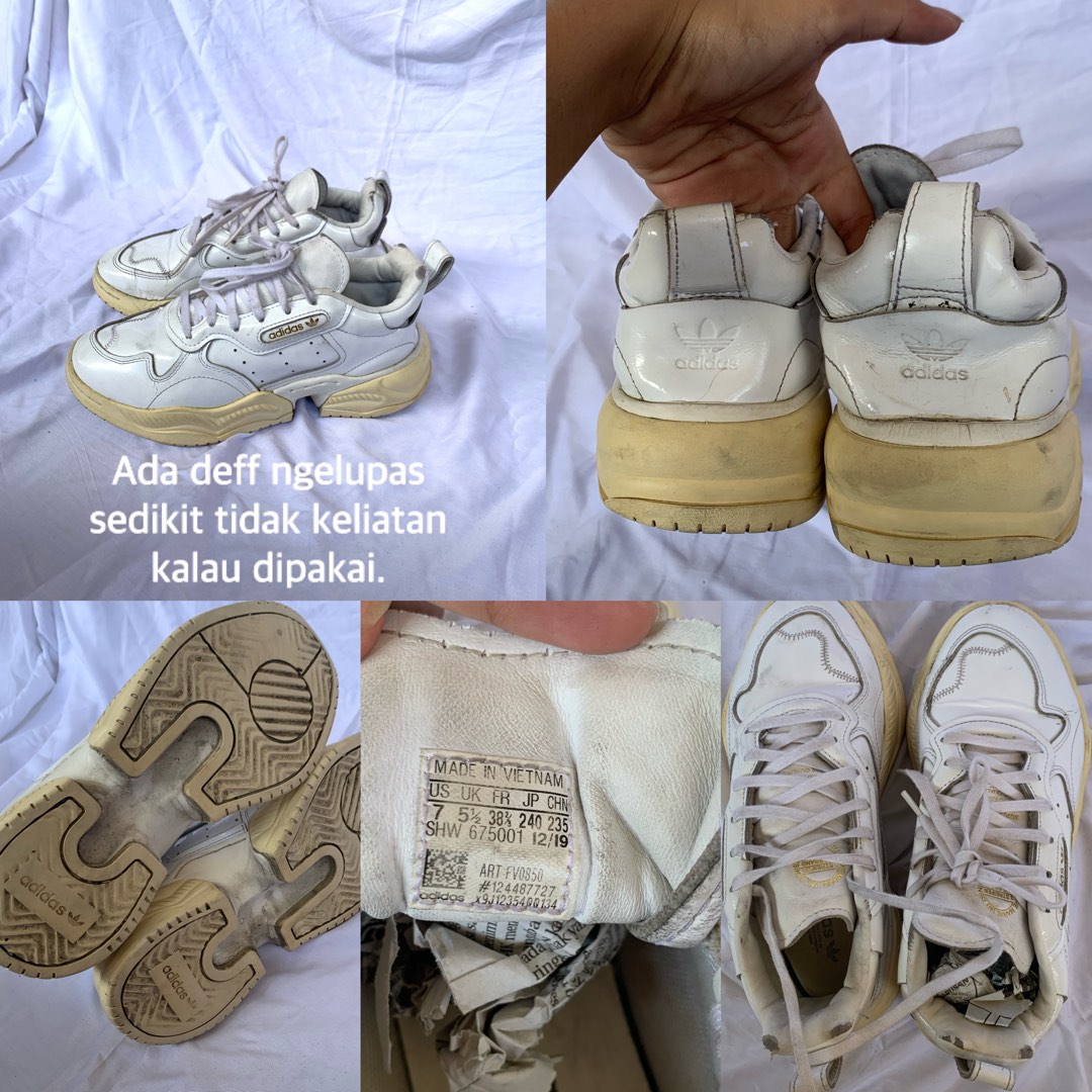 Adidas putih vintage, Fesyen Pria, Sepatu , Sneakers di Carousell