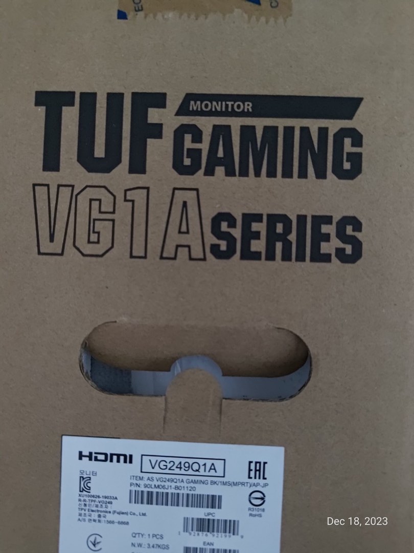 ASUS TUF Gaming VG249Q1A, Computers & Tech, Parts & Accessories ...
