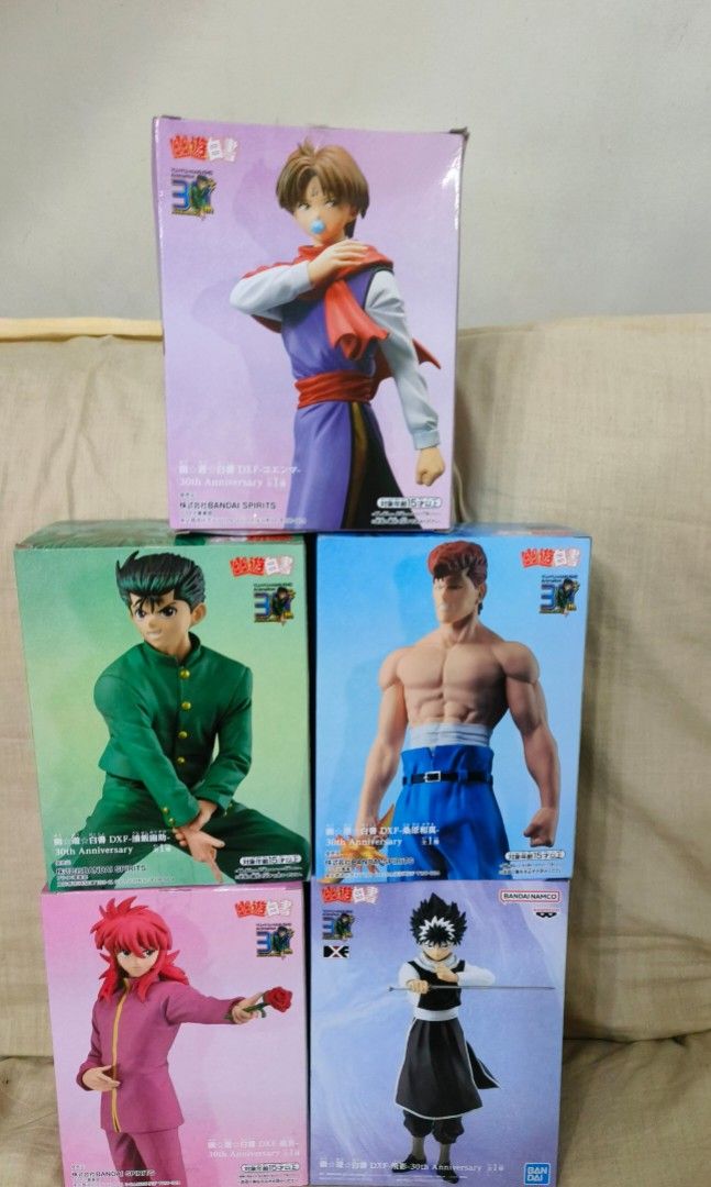 Banpresto 30th anniversary yuyu Hakusho set of 5 yusuke, kuwabara, hiei and kurama koenma misb ...