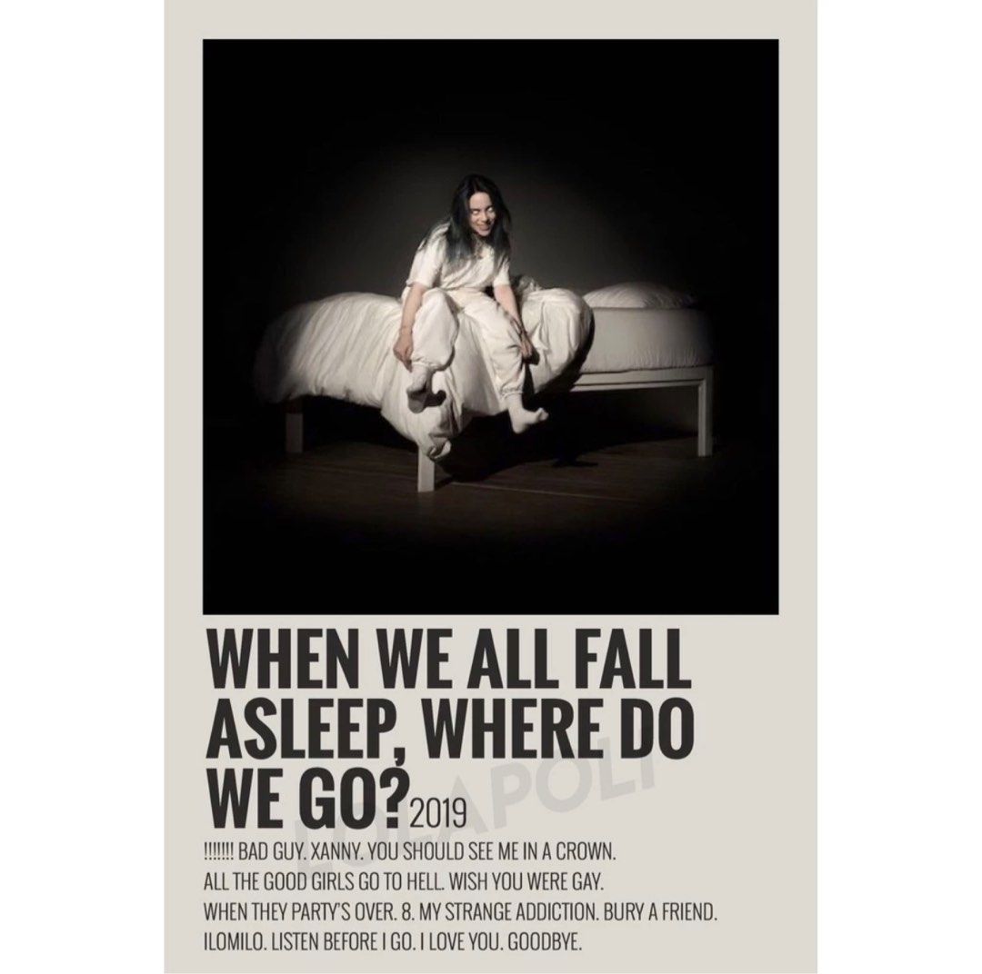 Billie Eilish - when we fall asleep where do we go? Album cover poster ...