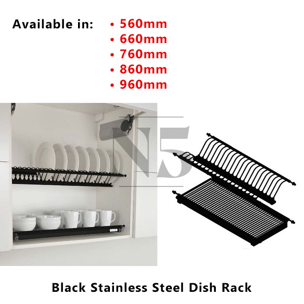 Black Stainless Steel Dish Rack, Furniture & Home Living, Bathroom ...