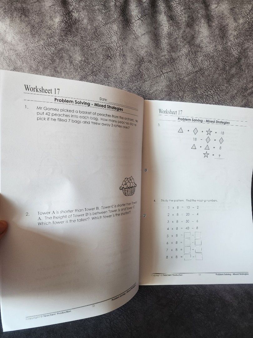 Brand new Primary 3 maths process and heuristic skills booklets with ...