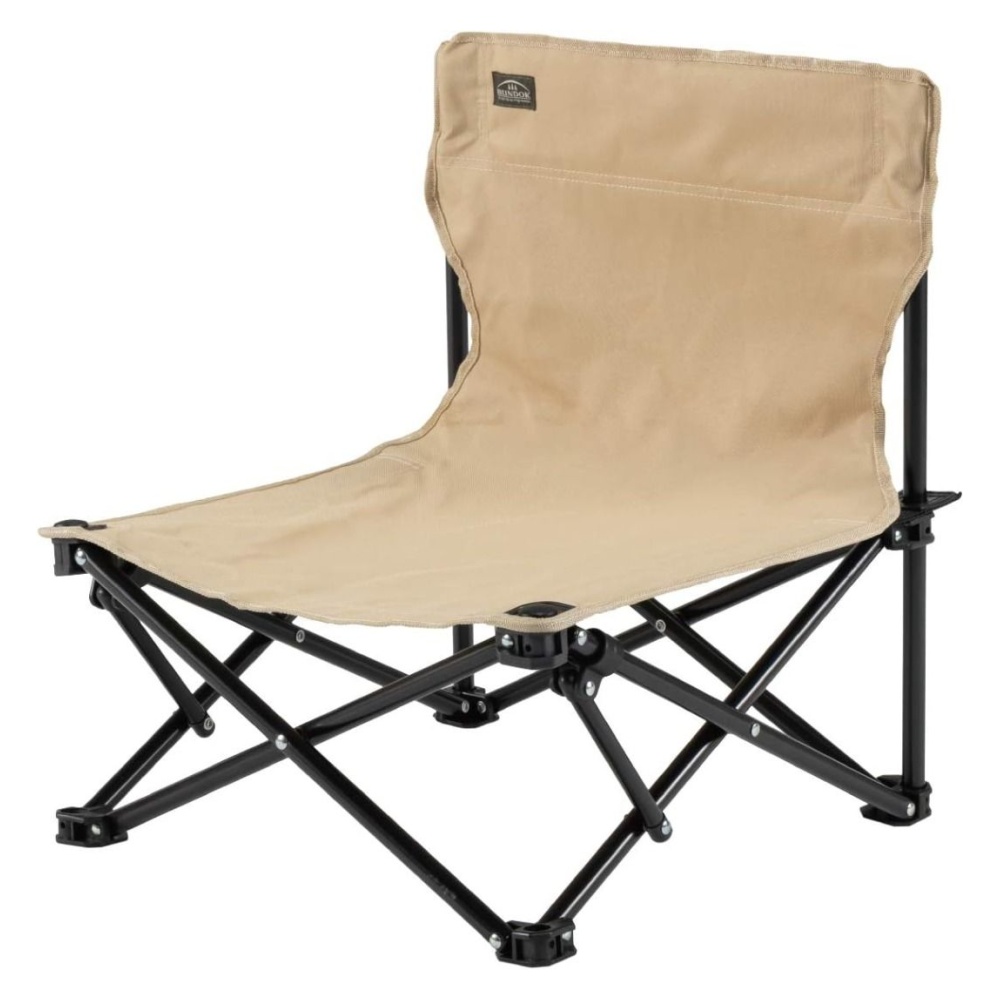 BUNDOK BD-117BE Low Chair, Camping, Compact, Polyester, Steel, Includes Storage Case, Beige ...