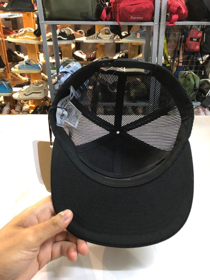 Carhartt Trucker All-Black Flat Brim Cap, Men's Fashion, Watches ...