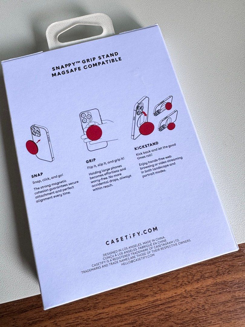 Casetify Penelope Snappy Grip Stand MagSafe Compatible Black, Mobile ...