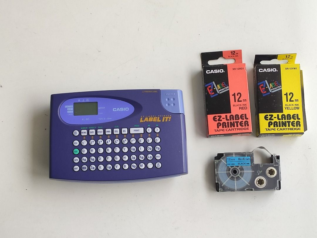 Casio KL-60 EZ-label printer with various tapes, Computers & Tech, Printers, Scanners & Copiers ...