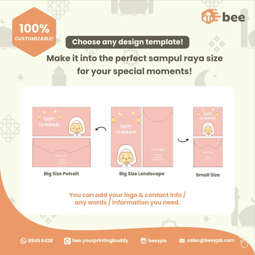 CUSTOM SAMPUL RAYA | GREEN PACKET | SAMPUL DUIT RAYA | HARI RAYA MONEY ...