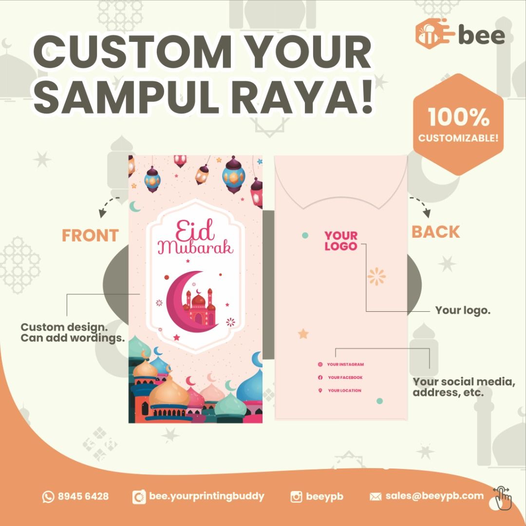 CUSTOM SAMPUL RAYA | GREEN PACKET | SAMPUL DUIT RAYA | HARI RAYA MONEY ...