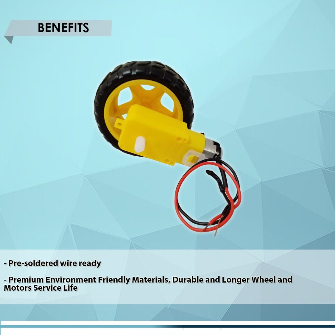 DC GEARBOX MOTOR with OPEN WIRE, TT MOTOR TIRE WHEEL DC 3-6V DUAL SHAFT ...