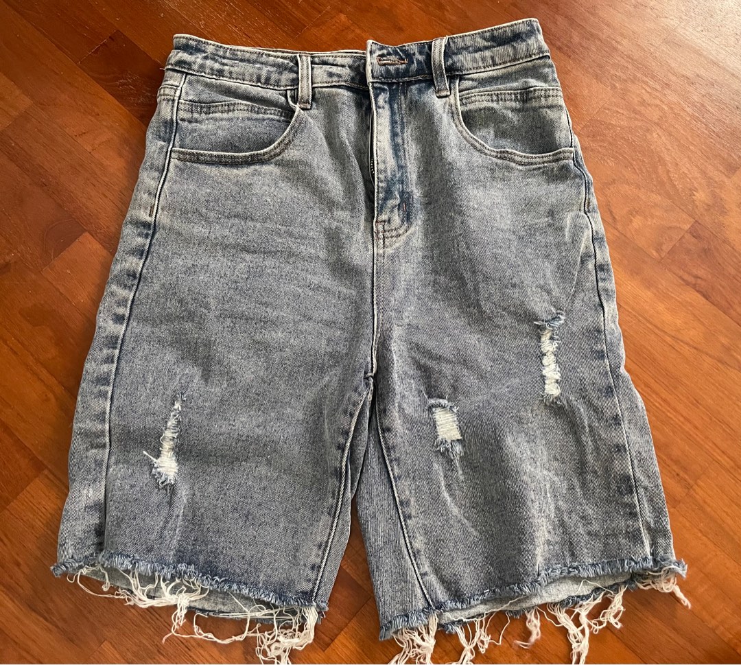 Denim Jorts, Women's Fashion, Bottoms, Other Bottoms on Carousell