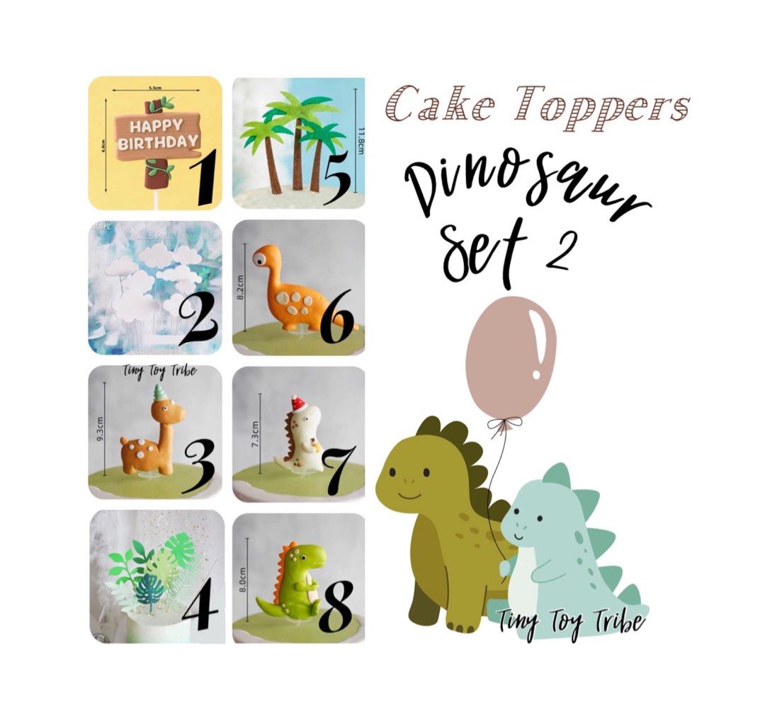 Dinosaur Cake Toppers, Hobbies & Toys, Stationery & Craft, Occasions ...
