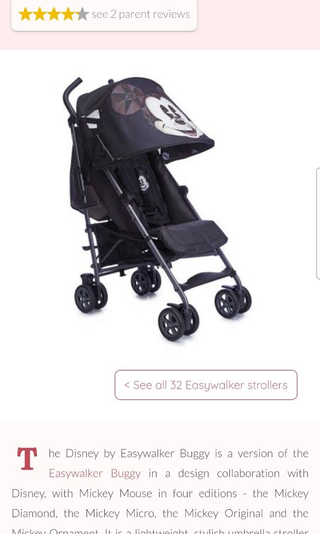 Easy Walker Disney Buggy Stroller, Babies & Kids, Going Out, Strollers ...