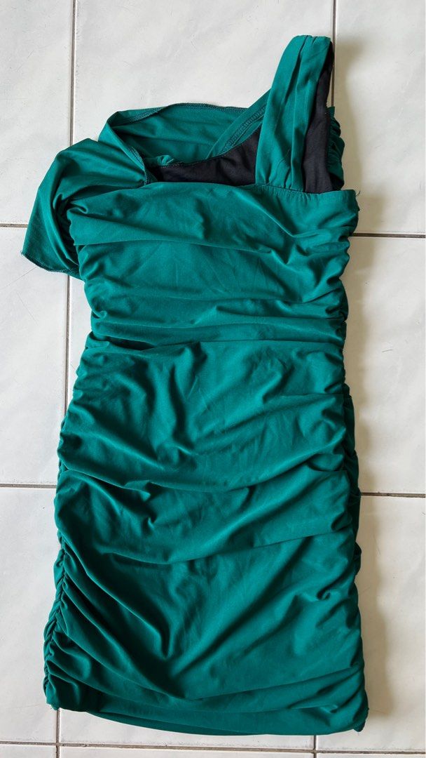 Emerald Green Toga Bodycon Dress, Women's Fashion, Dresses & Sets ...