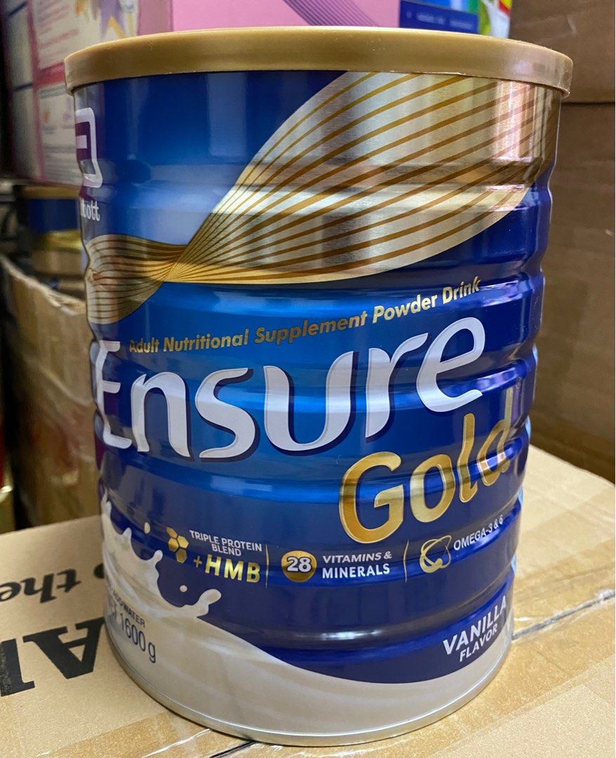 Original Ensure Gold Vanilla HMB 1.6kg, Health & Nutrition, Health ...
