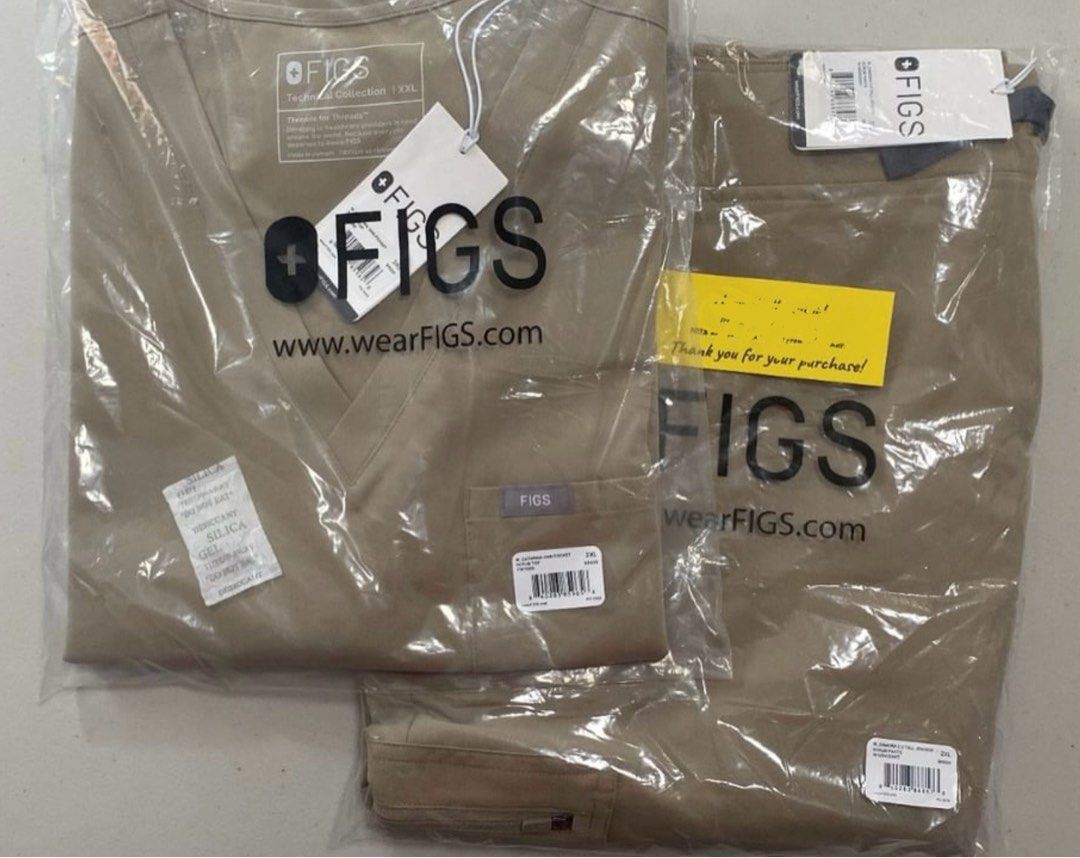 FIGS LATTE SCRUB SET CATARINA TOP & ZAMORA BOTTOM, Women's Fashion ...