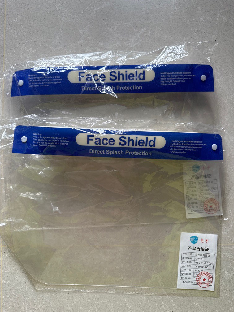 Free Face Shields, Health & Nutrition, Face Masks & Face Shields on ...