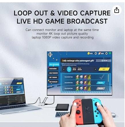 Hagibis 2 in 1 Switch Dock with HDMI Video Capture Card for Nintendo ...