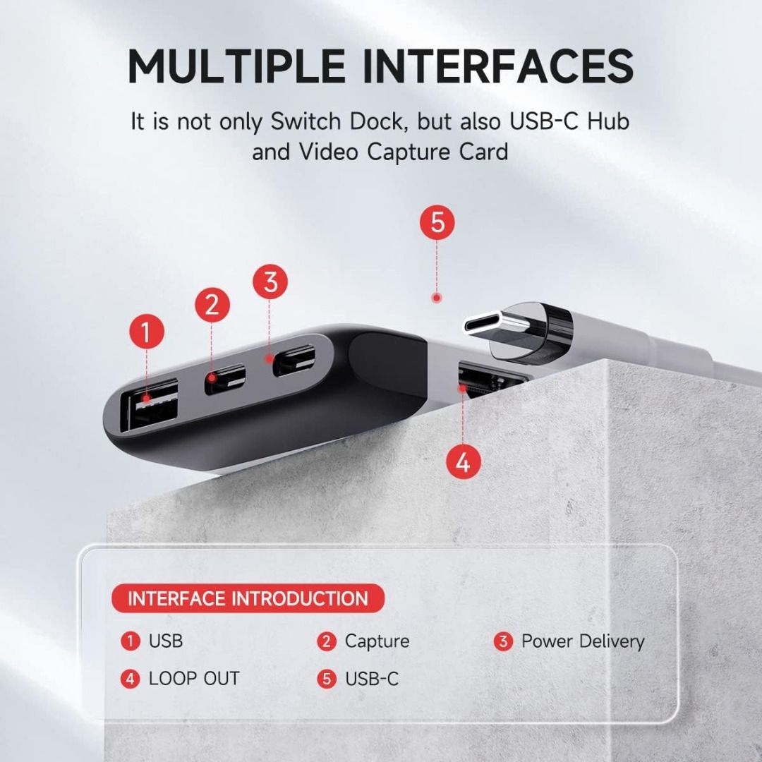 Hagibis 2 in 1 Switch Dock with HDMI Video Capture Card for Nintendo ...