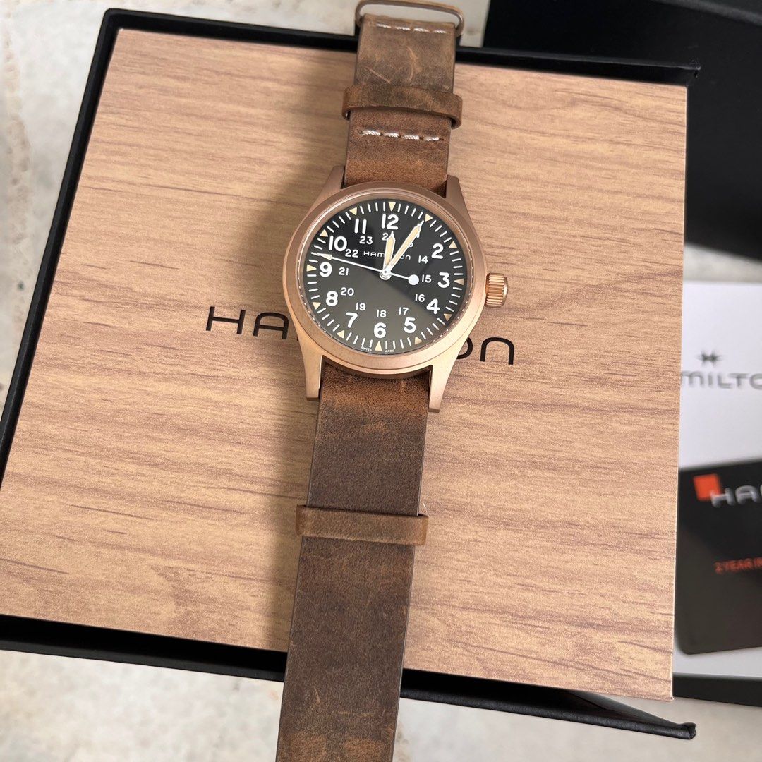 Hamilton Khaki Field Mechanical Bronze, Men's Fashion, Watches ...