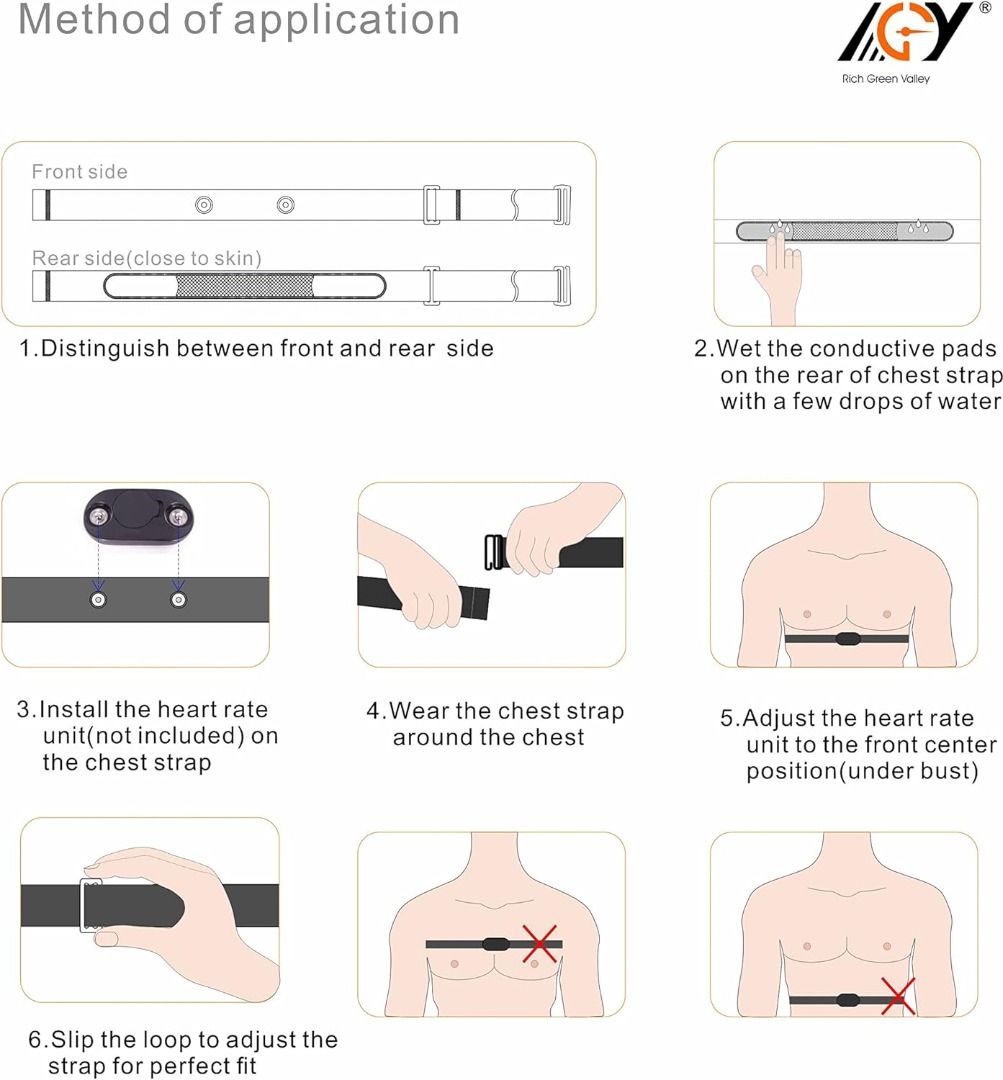 Heart Rate Monitor Replacement Chest Strap APJT0218, Sports Equipment ...