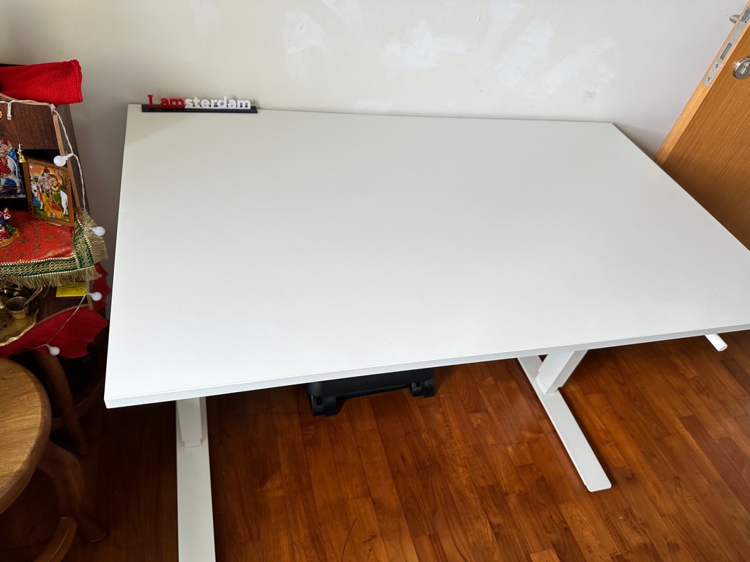 IKEA TROTTEN desk adjustable, Furniture & Home Living, Furniture ...