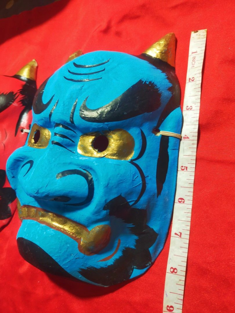 Japanese demon devil mask Paper mache, Hobbies & Toys, Stationary ...