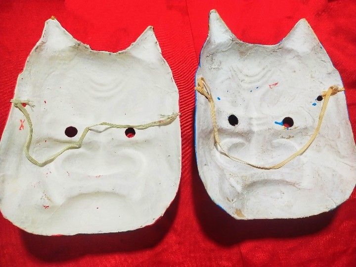 Japanese demon devil mask Paper mache, Hobbies & Toys, Stationary ...