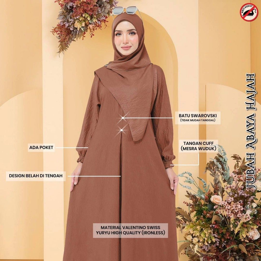 Jubah Abaya Hajah, Women's Fashion, Muslimah Fashion, Kaftans & Jubahs ...