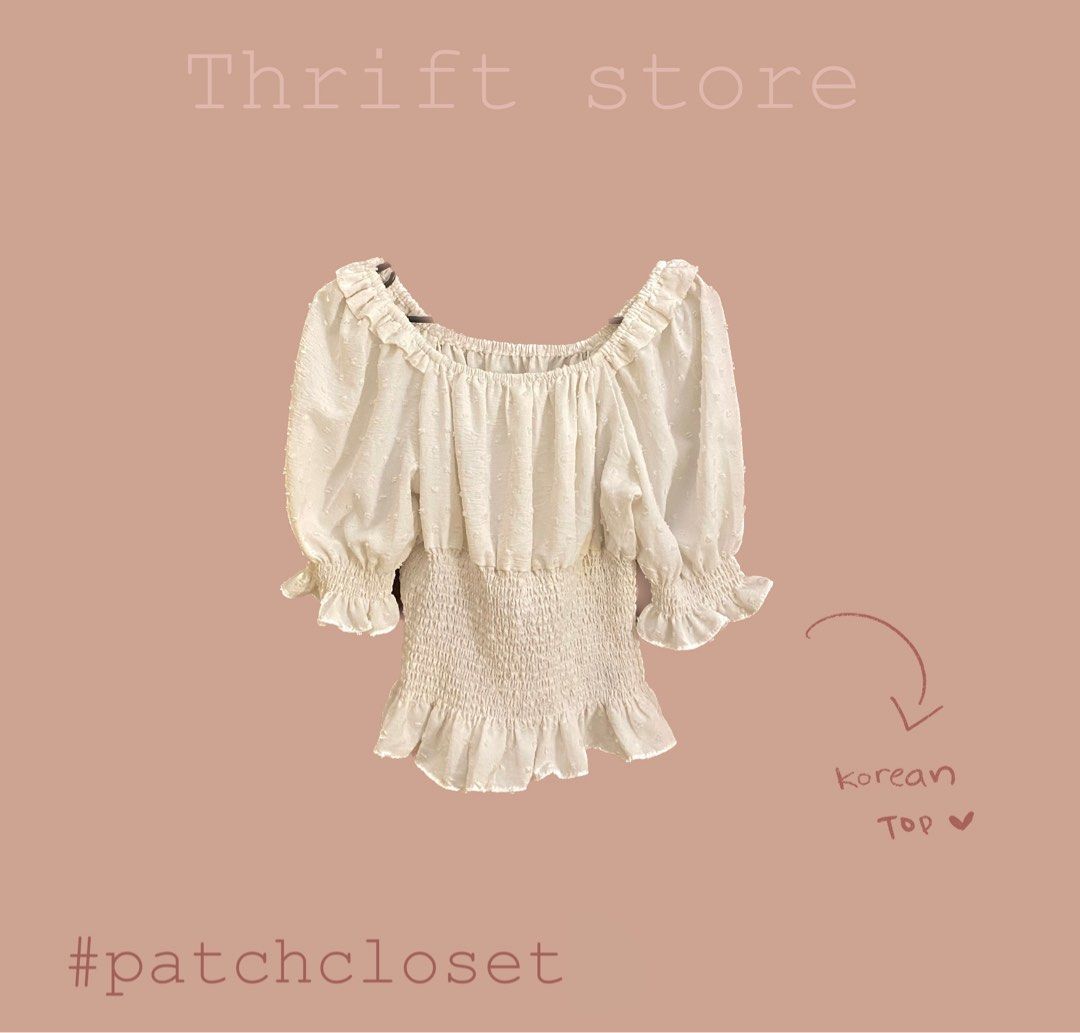 Korean top, Women's Fashion, Tops, Blouses on Carousell