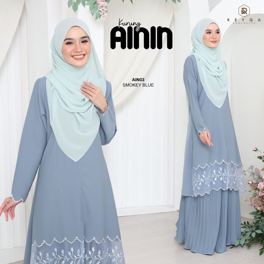 Kurung Ainin, Women's Fashion, Muslimah Fashion, Baju Kurung & sets on ...