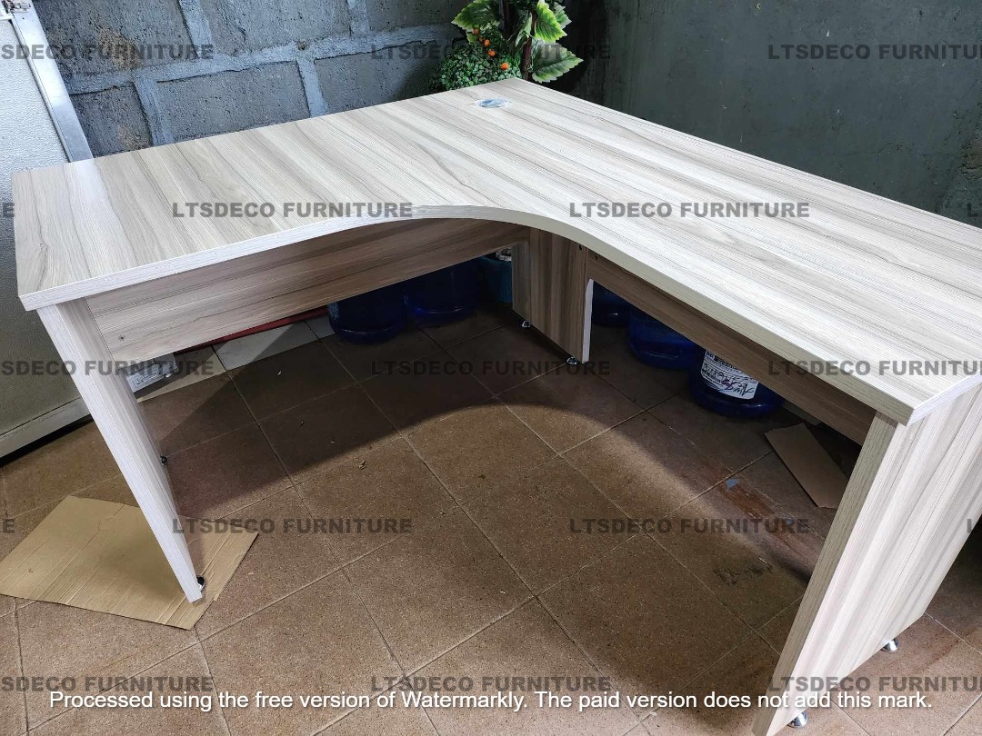 LAMINATED LSHAPE FREESTANDING TABLE OFFICE PARTITION, Furniture & Home ...