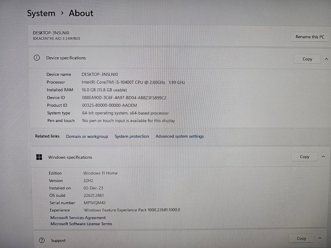 LENOVO IdeaCentre AiO 3 24IMB05 All-in-One FHD 23.8inch, Computers ...