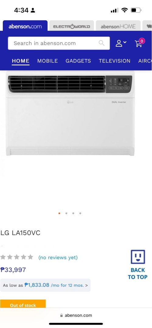 LG WINDOW TYPE DUAL INVERTER 1.5hp - LA150VC, TV & Home Appliances, Air ...