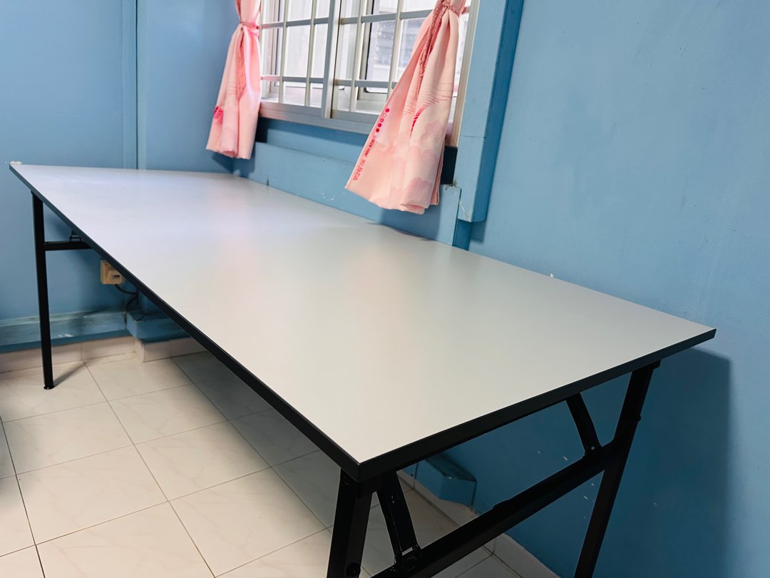 Long Foldable Sturdy Work and Study Table, Furniture & Home Living ...